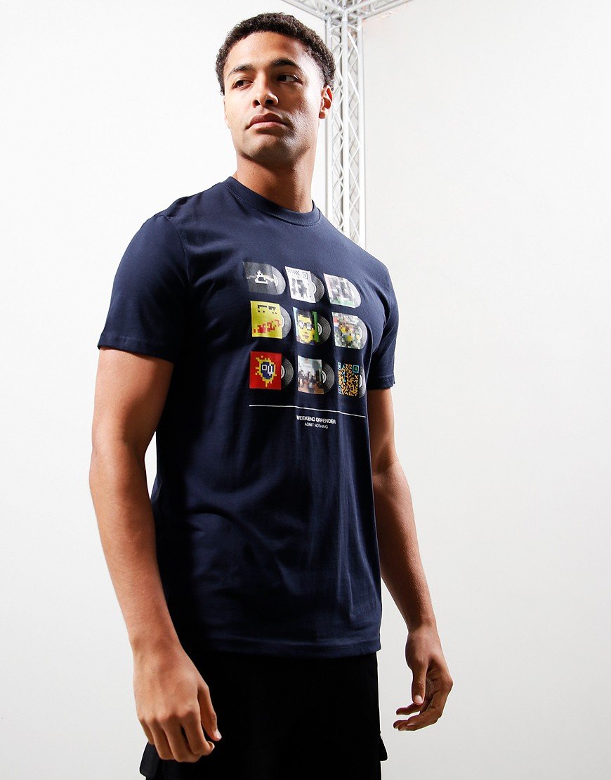 Weekend Offender Sleeves T-Shirt Navy - Terraces Menswear