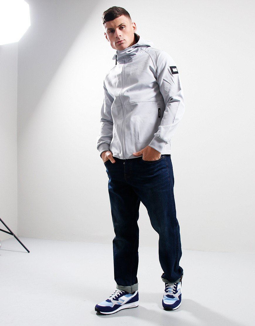 Weekend Offender Stipe Jacket Dove Grey - Terraces Menswear