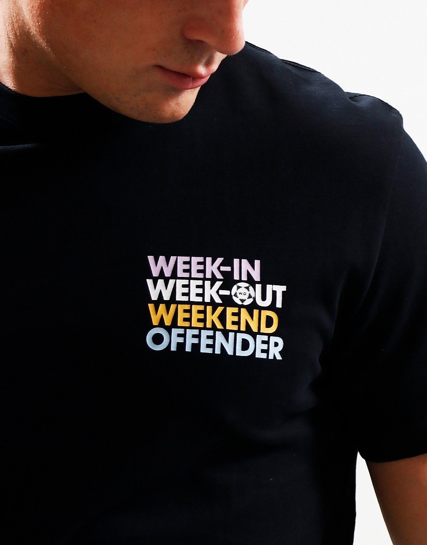 Weekend Offender Week In Week Out T-Shirt Black - Terraces Menswear