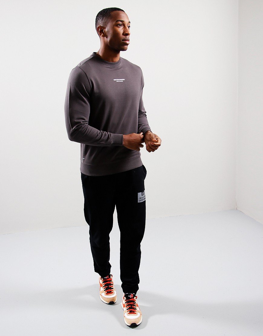 Weekend Offender WOAN Crew Sweat Deep Charcoal/White - Terraces Menswear