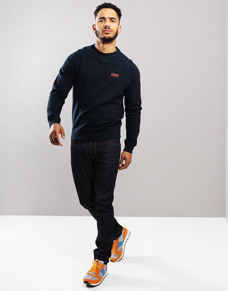 Barbour International Essential Crew Sweat Navy - Terraces Menswear